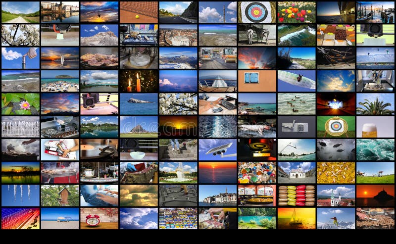 Big Multimedia Video Wall Sphere at Tv Screens Stock Photo - Image of ...