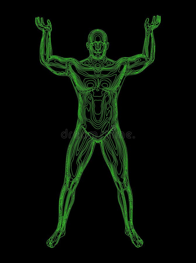 Big Muscular Strong Matrix Man in Lifting Posture Stock Vector ...