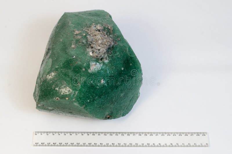 Big Natural Stone Green Amber On White Background Stock Photo - Image ...