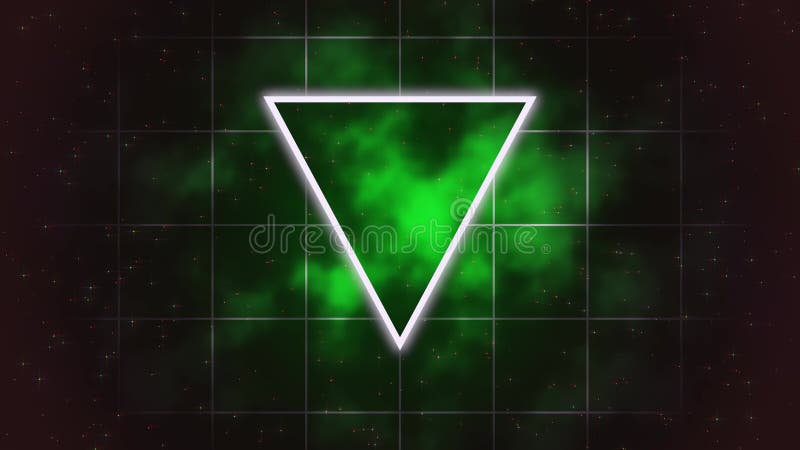 Big Neon Green Triangle and Grid Pattern in 80s Style Stock Footage ...