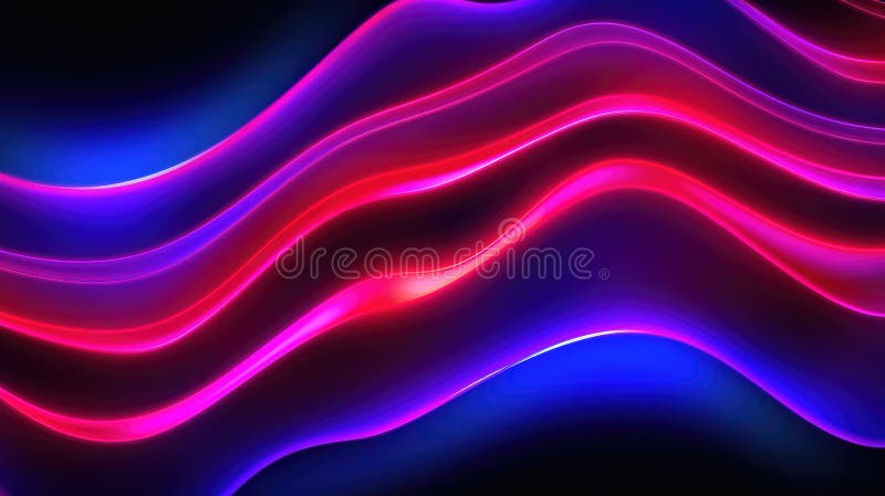Big Neon Light Lines, Wave Wallpaper, Ai Generated Image Stock ...