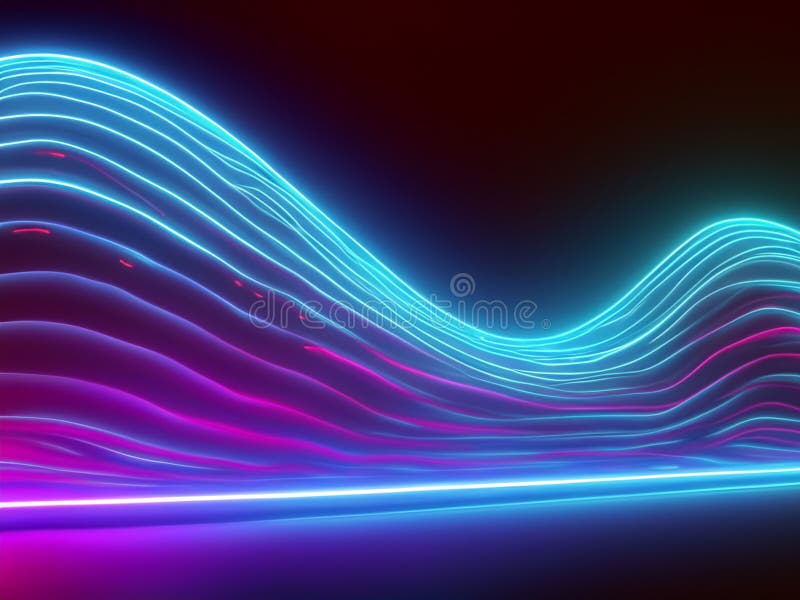 Big Neon Wave Background stock illustration. Illustration of banner ...