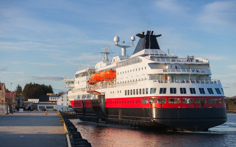 Big Norwegian Passenger Cruise Ship Moors Stock Photo - Image of ...