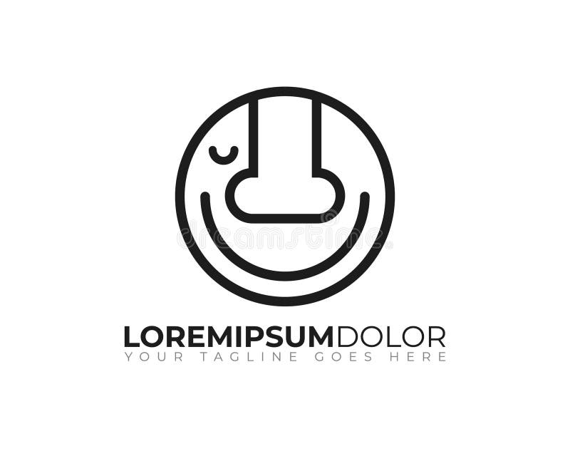 Big Nose Face Showing Large Smile Logo Template Stock Vector ...