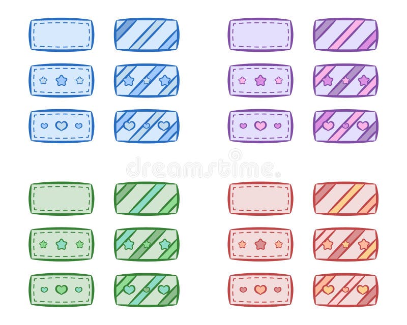 Set of Big Notes with Shapes for Digital Notes in Colors Stock Vector ...