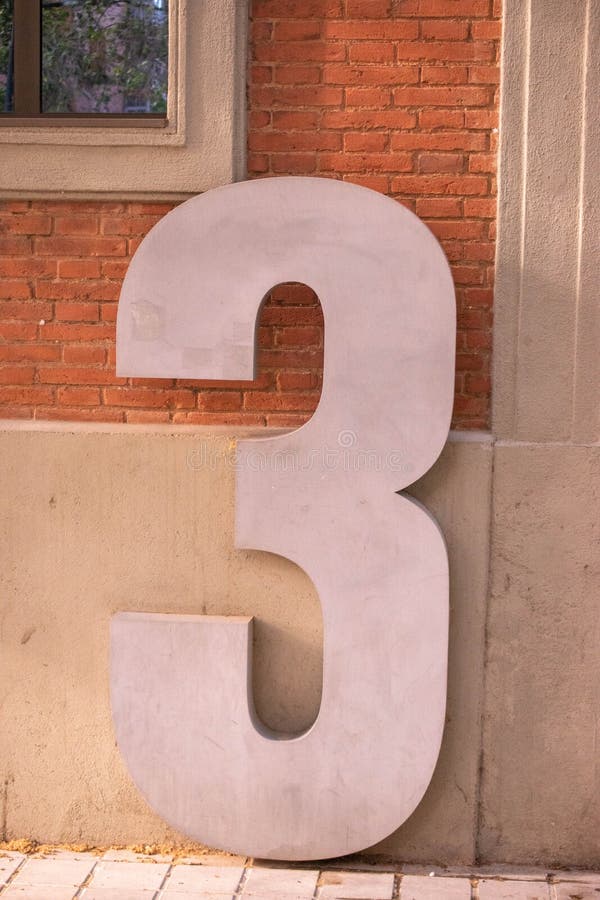 Big Number Three Standing Near the Entrance Stock Photo - Image of ...
