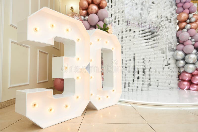 Big Numbers for the Celebration of the Anniversary of 30 Years Stock ...