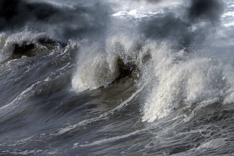 Big Ocean Stormy Wave on the Sea Stock Image - Image of natural ...