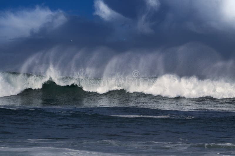 Big Ocean Wave at Waimea Bay Beach Stock Photo - Image of waimea, tube ...