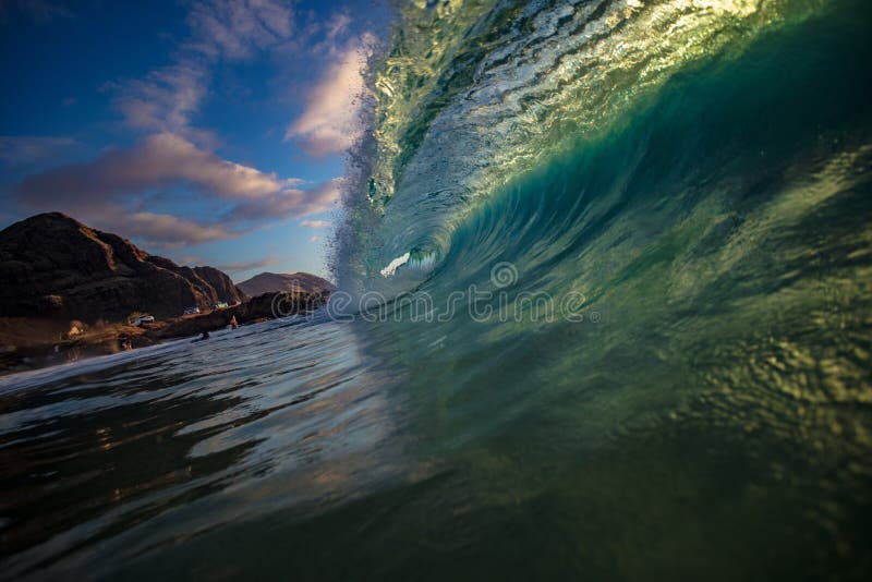 Big Ocean Wave in Beautiful Light Stock Photo - Image of closeup ...