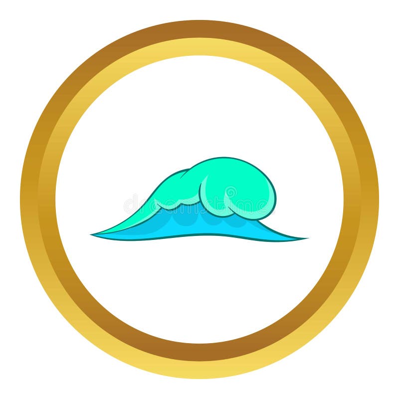 Ocean wave icon circle stock vector. Illustration of beach - 108597907