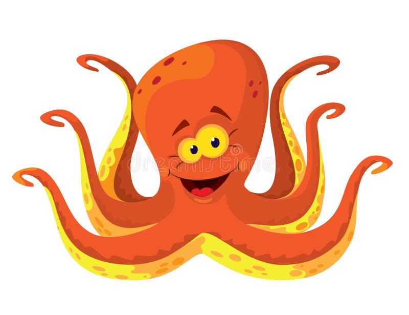 Big octopus stock vector. Illustration of octopus, smile - 34677080