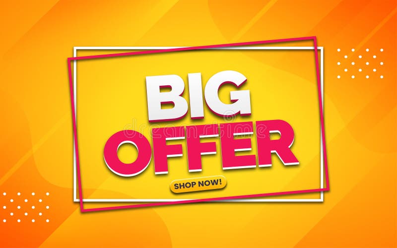 Big Offer Banner Template with Text Effect Stock Illustration ...