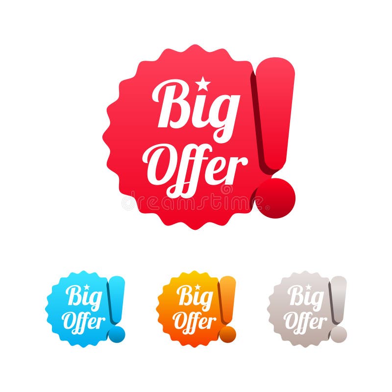 Big Offer Labels stock vector. Illustration of shop - 199009360