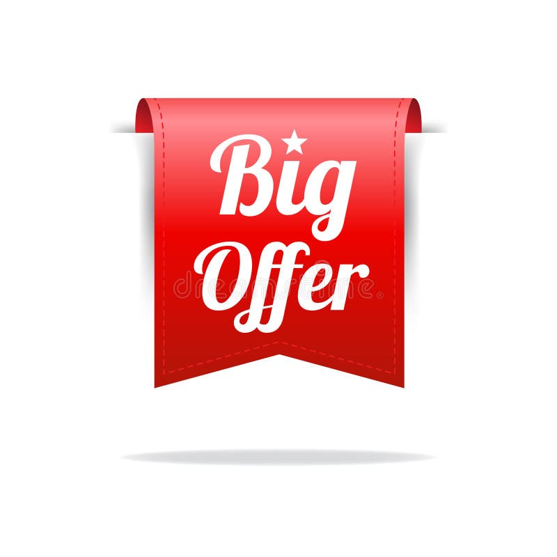 Big Offer Red Label stock vector. Illustration of ribbon - 197111019