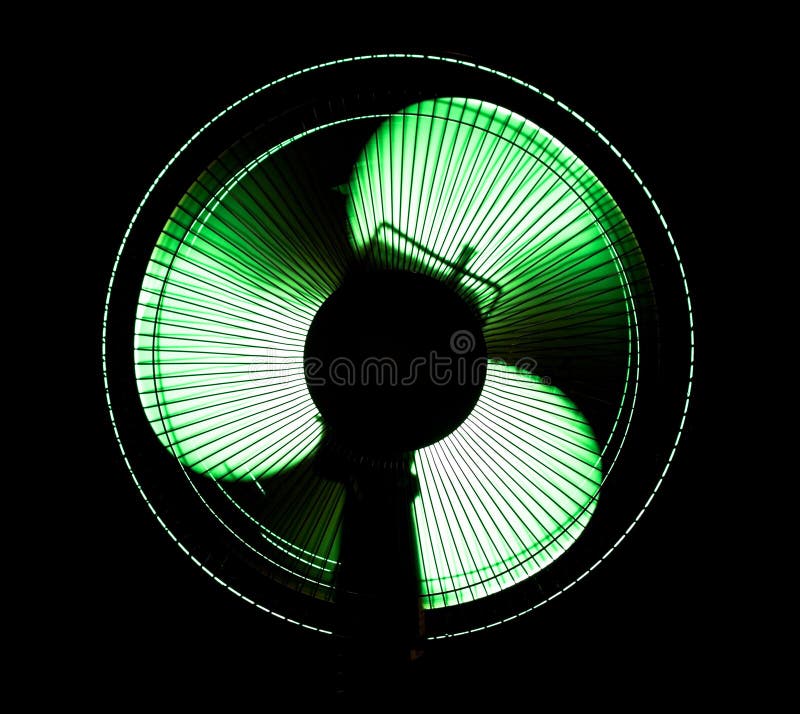 Big Office Fan in Green Light Stock Photo - Image of abstract ...