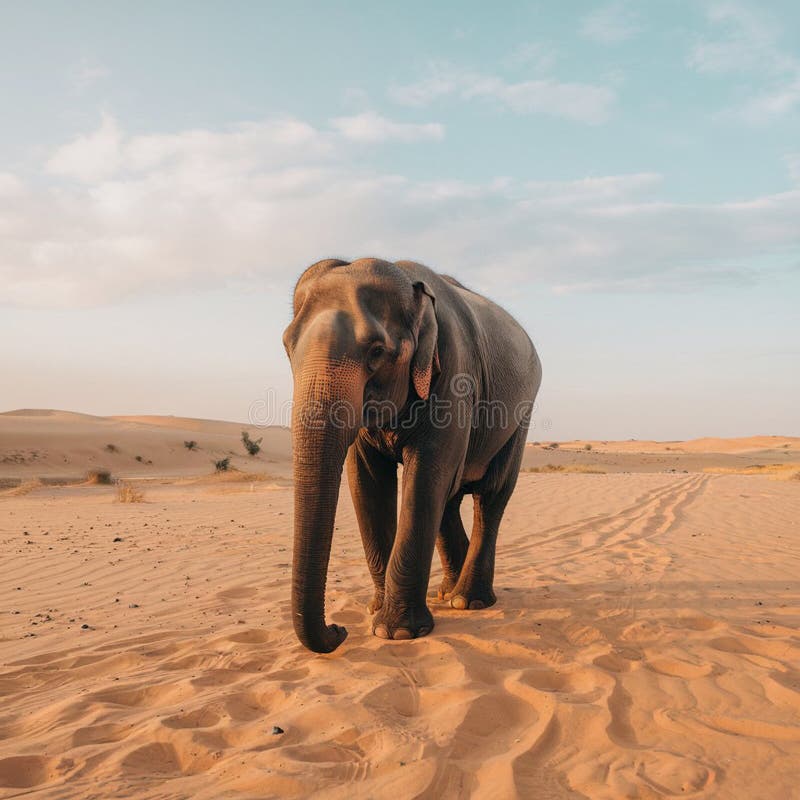 Big Old Black Elephant is Walking Stock Illustration - Illustration of ...