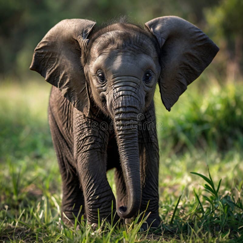 Big Old Black Elephant is Walking Stock Illustration - Illustration of ...