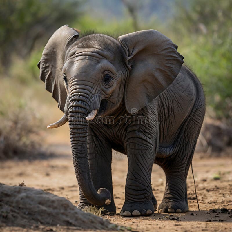 Big Old Black Elephant is Walking Stock Illustration - Illustration of ...