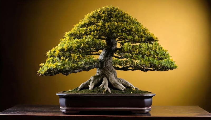 A Big Old Bonsai Tree with Soft Shadows Stock Illustration ...