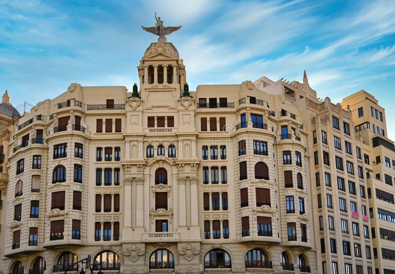Big Old Building Exterior in Valencia Stock Image - Image of ...