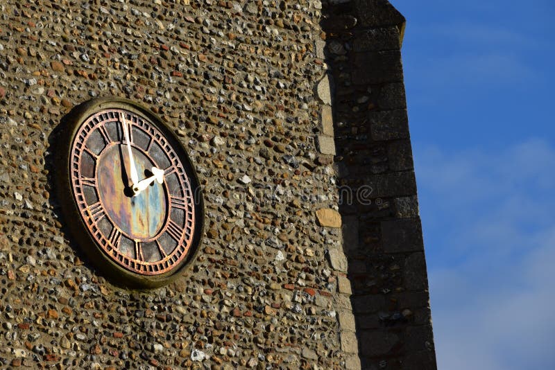 Clock of a Church in Gothic Style Stock Image - Image of monument ...