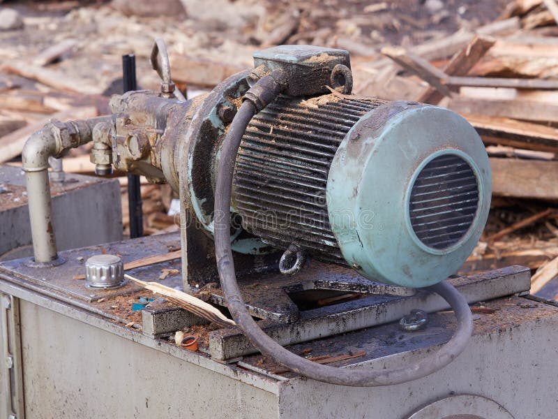Big old electric pump stock photo. Image of industrial - 89437492
