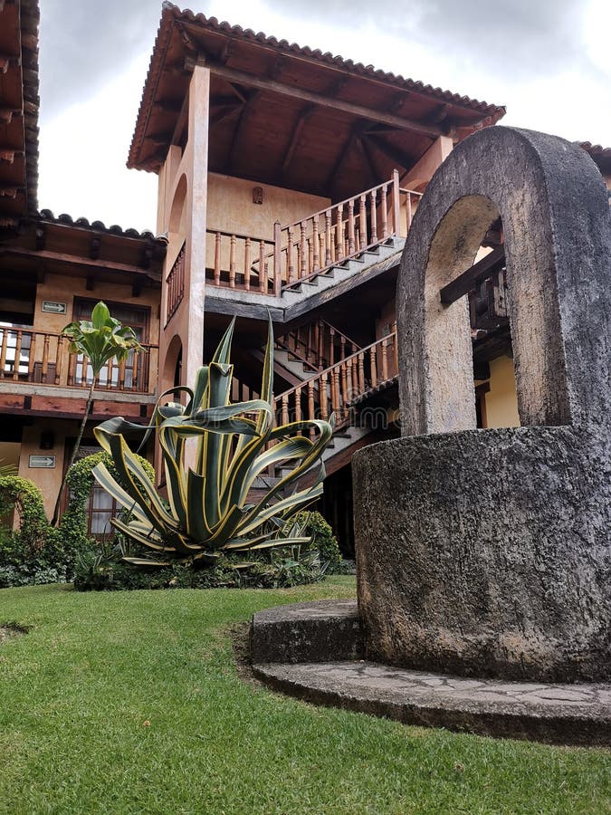 Big Old House with Well Used As Hotel Stock Image - Image of wood ...