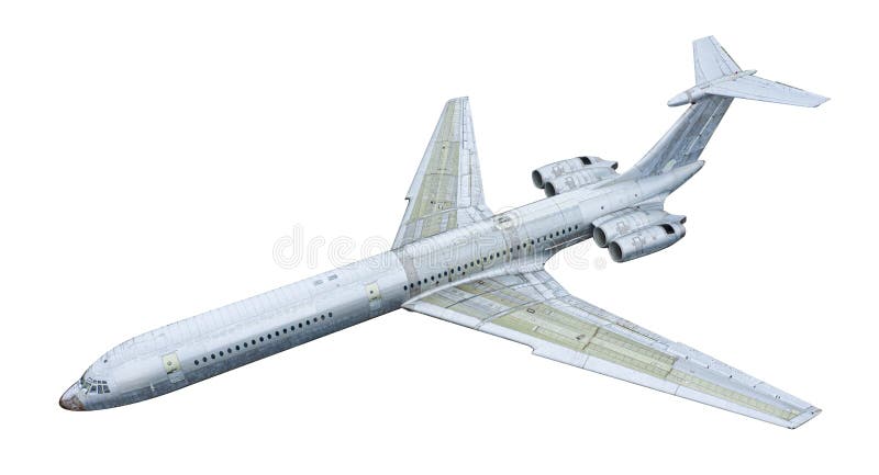 Big Old Passenger Plane, with Four Engines on a White Background Stock ...