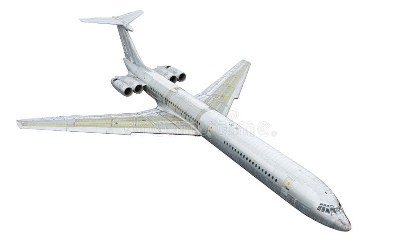 Big Old Passenger Plane, with Four Engines on a White Background Stock ...