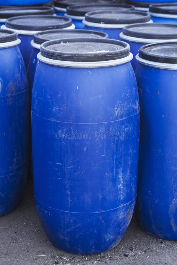 Big old plastic barrels stock photo. Image of dirty, barrel - 39928810