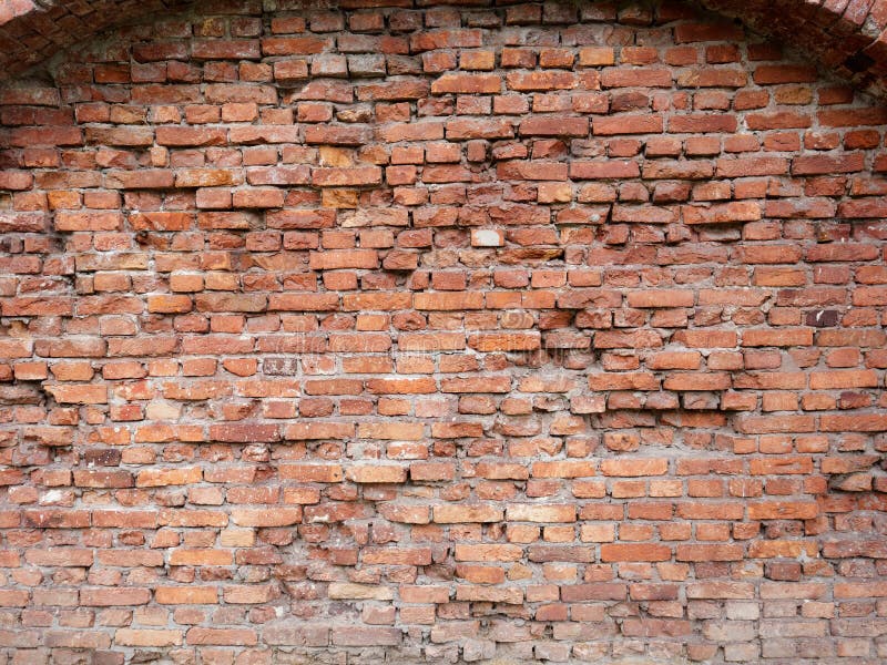 Big Old Red Brick Wall of the Old Fortress Stock Image - Image of ...