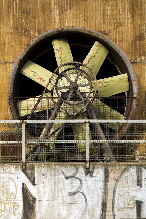 Big Old Rusty Industrial Fan Stock Photo - Image of abandoned, rusty ...