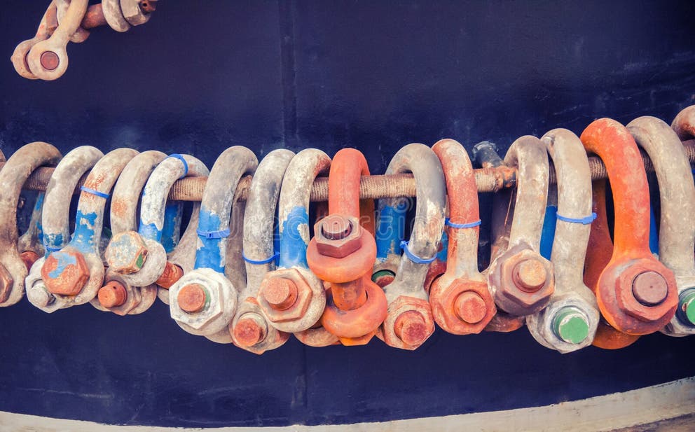 Big old rusty shackles stock image. Image of crane, latch - 133416127
