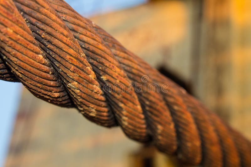 Big Old Rusty Twisted Wire Metal Cable Closeup Stock Image - Image of ...