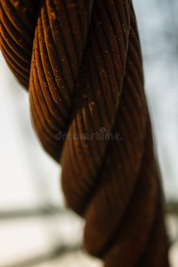 Big Old Rusty Twisted Wire Metal Cable Closeup Stock Image - Image of ...