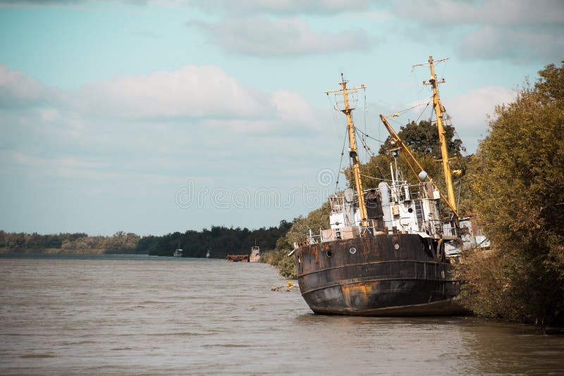Big old ship on the pier stock photo. Image of boat - 239829060
