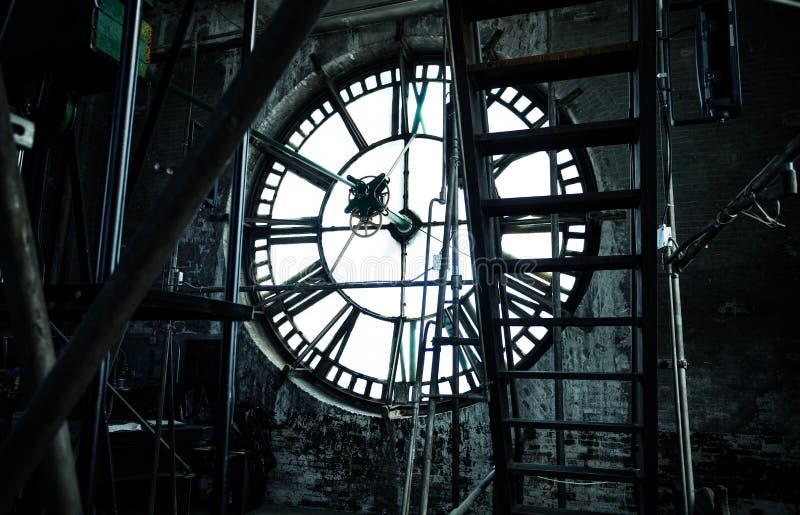 Big Old Tower Clock Face Mechanism from Interior Editorial Photography ...