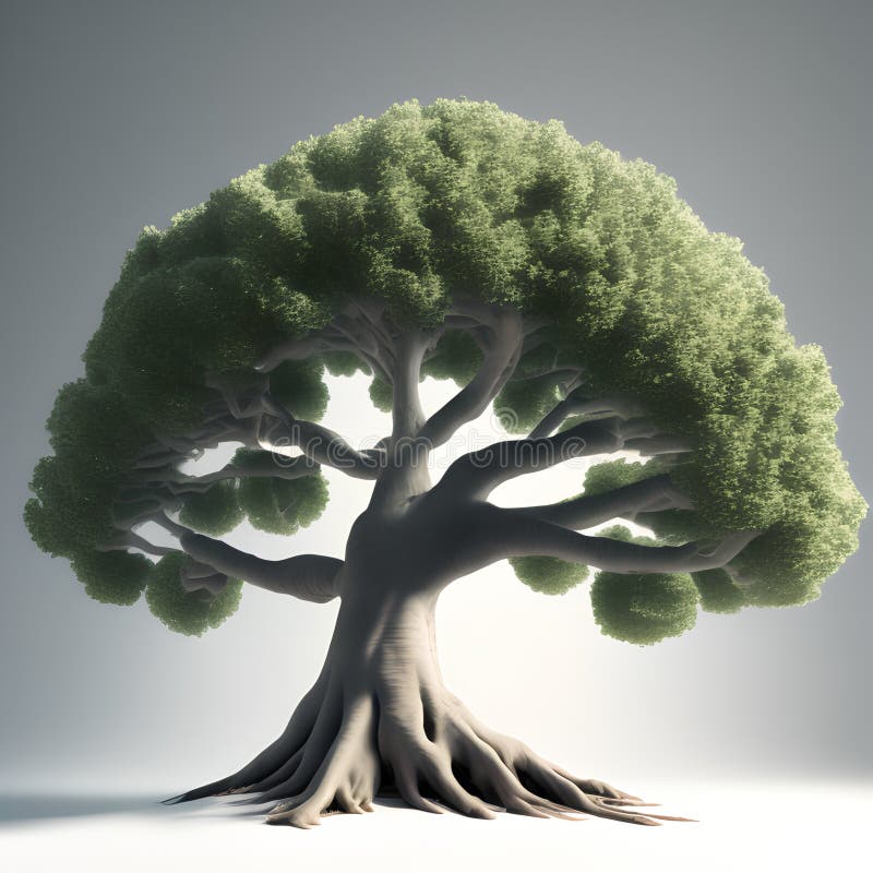 Big Old Tree, Generative AI Illustration Stock Photo - Image of painter ...