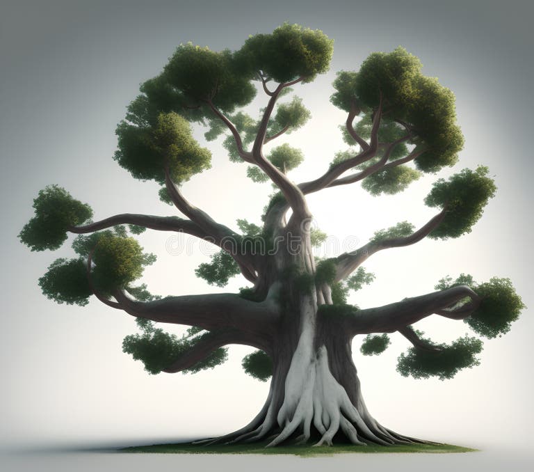 Big Old Tree, Generative AI Illustration Stock Illustration ...