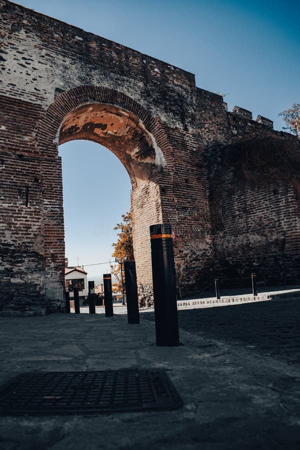 Big old wall gate stock photo. Image of gate, column - 259812934