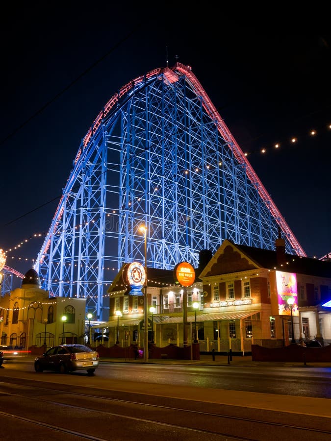 The Big One Roller Coaster Ride Illuminated Editorial Photo - Image of ...