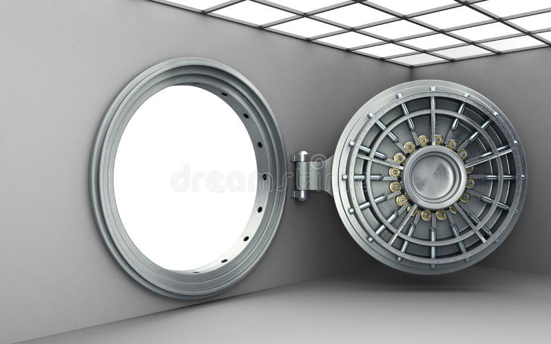 Big Open Safe Door Background High Resolution 3d Render Stock ...