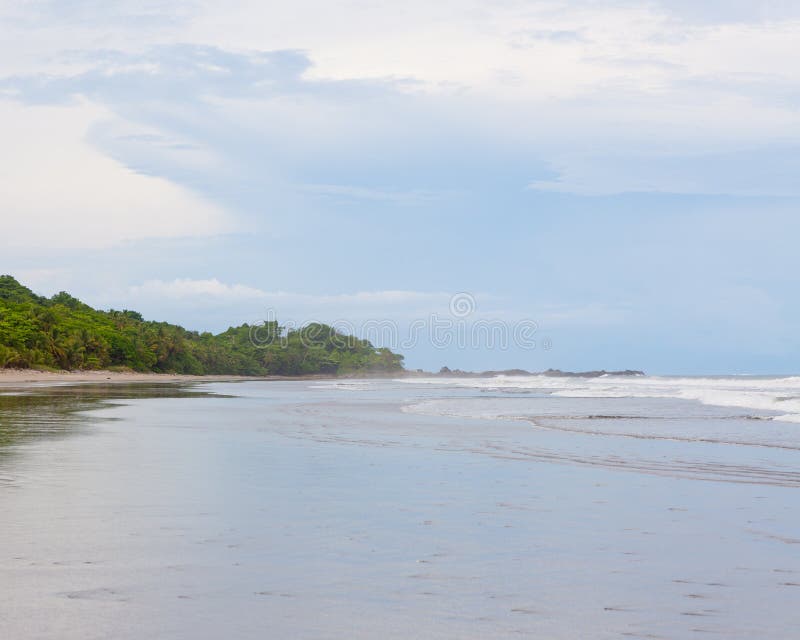 Big Open Sand Beach Montezuma Stock Image - Image of rainforest ...