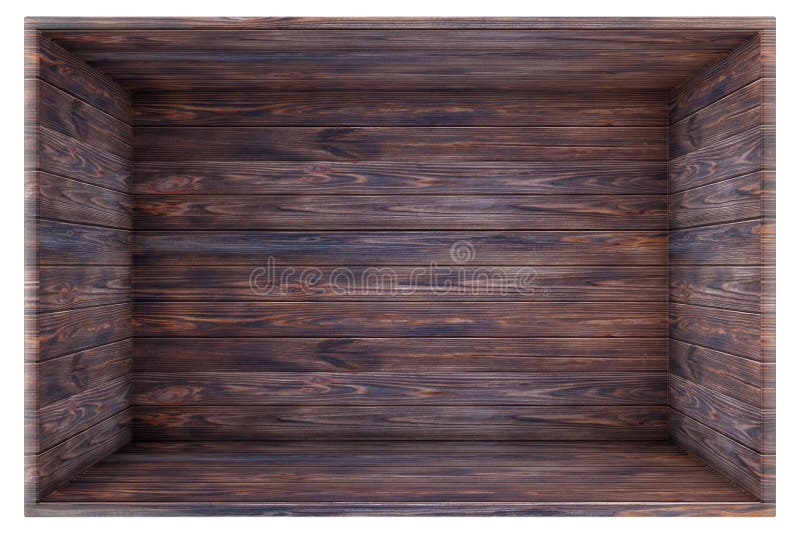 Big Opened Empty Old Plank Wooden Box. 3d Rendering Stock Illustration ...