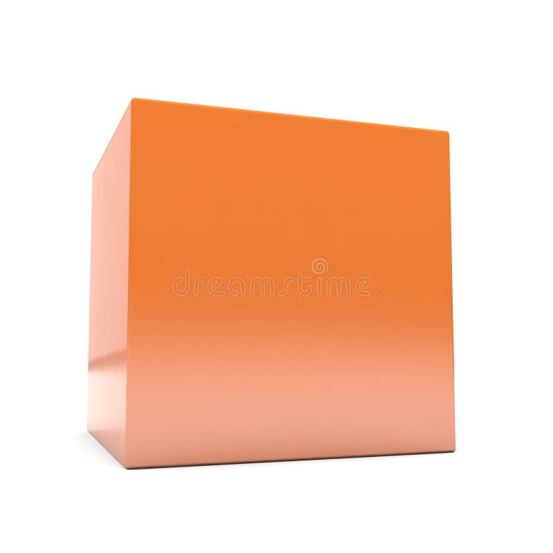 Orange Cube on White Background Stock Illustration - Illustration of ...