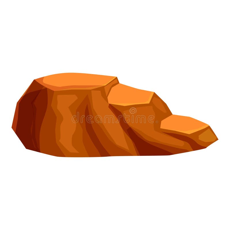 Big Orange Rock Formation with Flat Top Surface Stock Illustration ...
