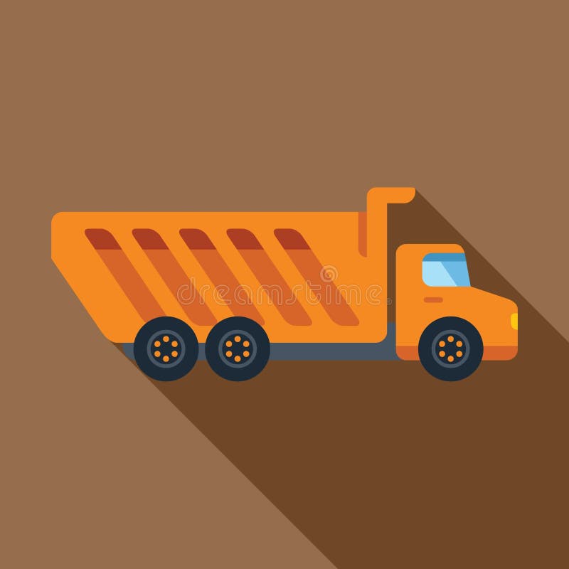 Big Orange Tipper Truck Standing Still Illustration Stock Illustration ...