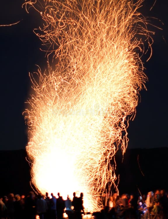 Big Outdoor Fire (campfire) Stock Photo - Image of campfire, yellow ...