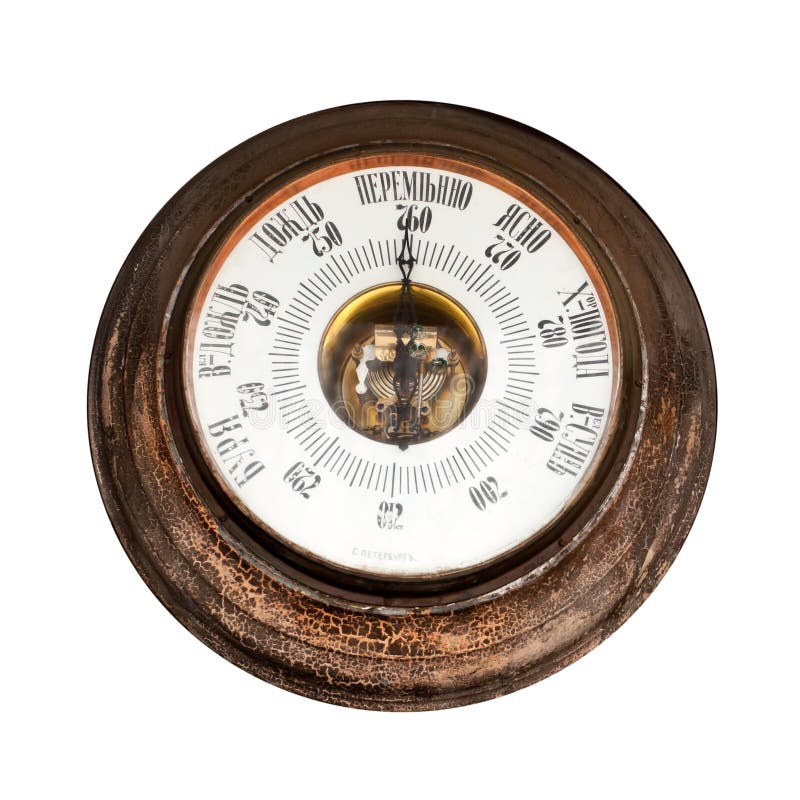 Big Outdoor Vintage Barometer Stock Photo - Image of pressure, cold ...